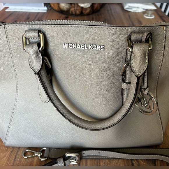 MICHAEL Michael Kors | Bags | Michael Kors Silver Gray Satchel Handbag ...